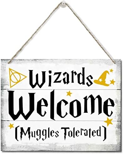 Amazon.com: Wizards Welcome Muggles Tolerated Wreaths Round Wood ...