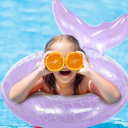 Snapklik.com : 4 Pcs Mermaid Swimming Ring Mermaid Tail Pool Floats ...