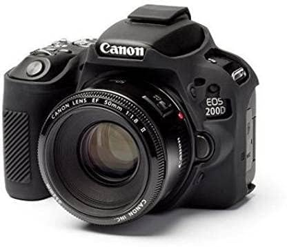 Silicone Protective Camera Cover for Canon 200D Cameras (Black ...