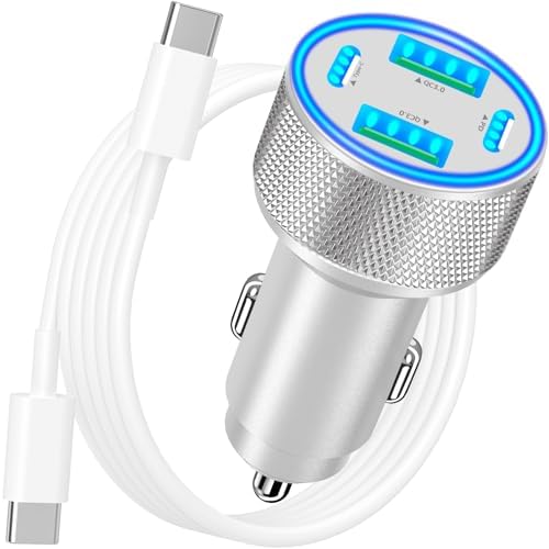 Amazon.com: 65W iPhone 15/16 Pro Max USB C Car Charger, 4-Port USB-C ...