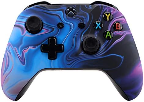 Amazon.com: eXtremeRate Blue Flame Faceplate Cover, Soft Touch Front ...