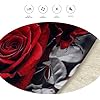 Amazon.com: Red Rose Round Rug Flower Print Memory Foam Bathroom and ...