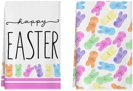 Amazon.com: BOTB LIHM Happy Easter Colorful Cute Bunny Spring Kitchen ...