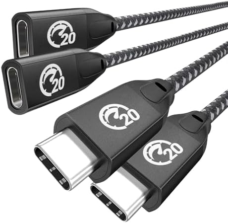 Amazon.com: RIITOP USB C Extension Cable Short (2FT), USB Type-C Male ...