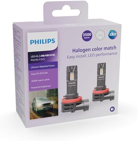 Philips WeatherVision LED car headlight bulb (H8/H9/H16-Fog), ultra ...