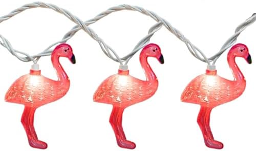 8.5Ft Pink Flamingo Outdoor String Lights, 9ft Summer Patio String ...