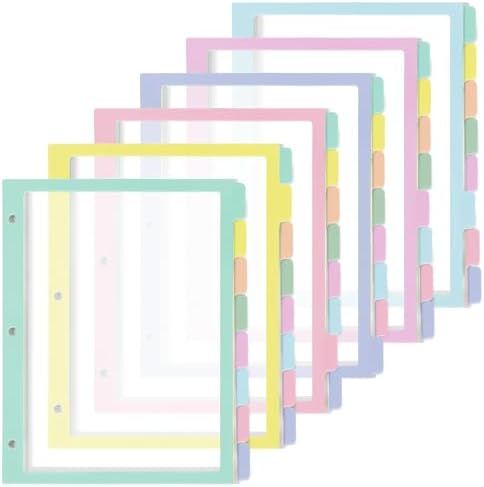 Amazon.com : A5 Binder Dividers, 6 Ring Binders Divider, 6Pcs Binders ...