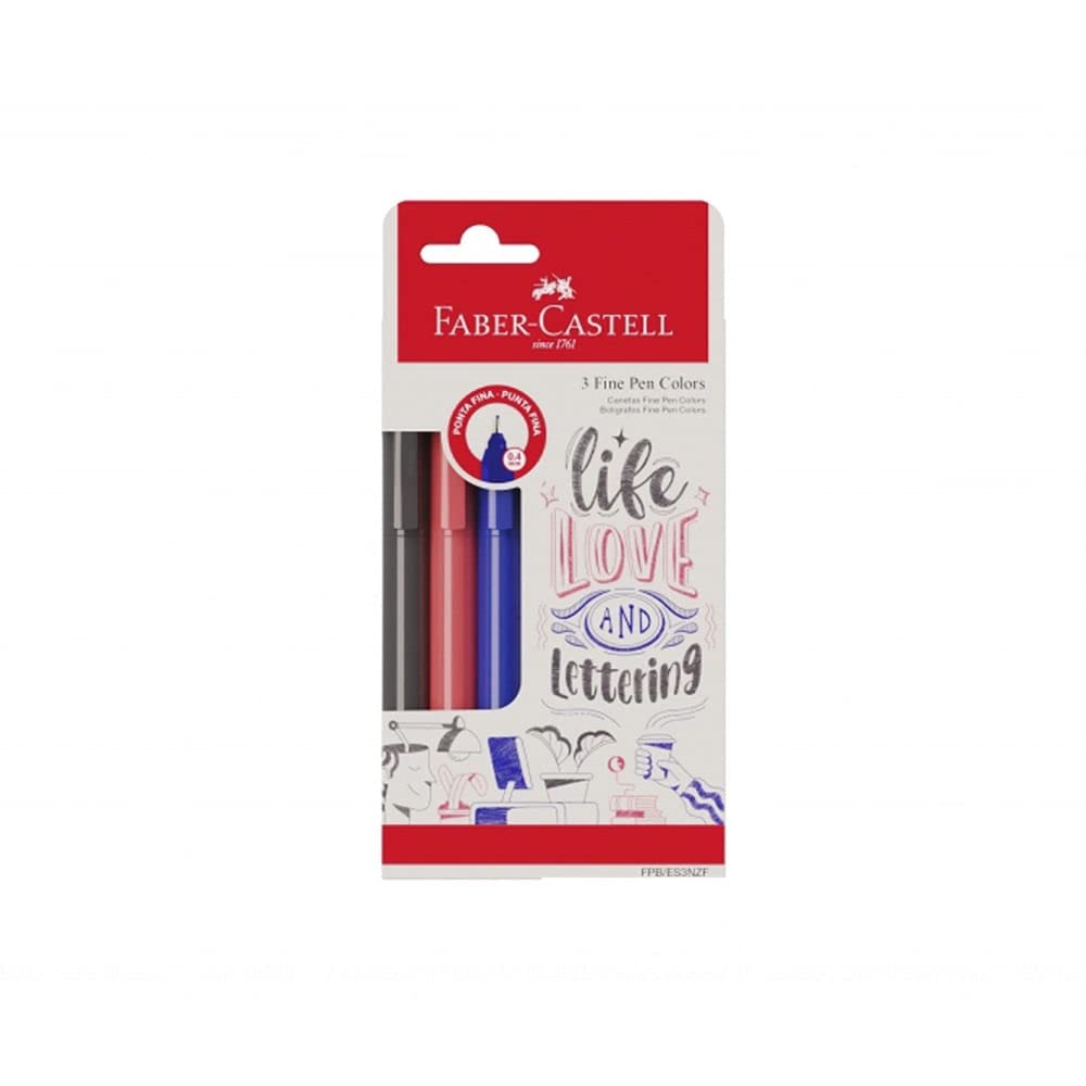 Faber-Castell FINE PEN COLORS - CTL 3 CORES, Modelo: FPB/ES3NZF ...