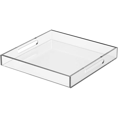 Amazon.com: NIUBEE Acrylic Serving Tray 15x15 Inches -Spill Proof ...