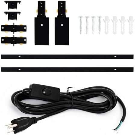 VANoopee H Track Lighting Rails Kit with Plug in Cord, 8FT H Type Track ...