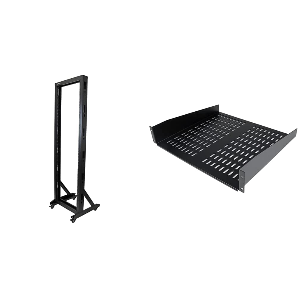 Amazon.com: StarTech.com 42U Mobile Open Frame Network Rack with Wheels ...