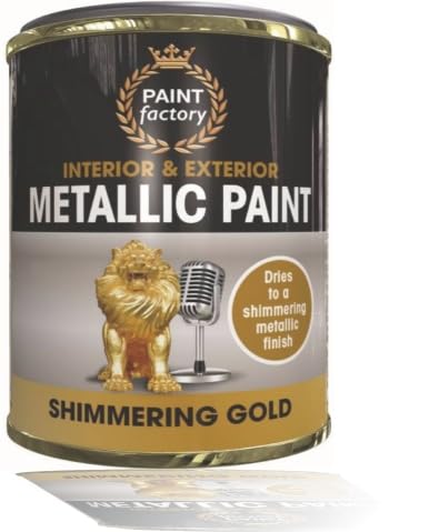 HitlineUK 300ml Metallic Gold Paint for metal Shimmering Metallic ...