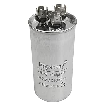 40-5 uF MFD CBB65 Capacitor Withstand 450V AC Compatible with Air Conditioner Capacitor Round ...