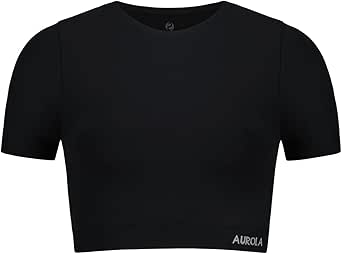 Amazon.com: AUROLA Essentials Seamless Short Sleeve Crop Top for Women ...
