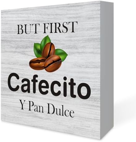 Amazon.com : Country But First Cafecito Y Pan Dulce Wood Box Sign Decor ...