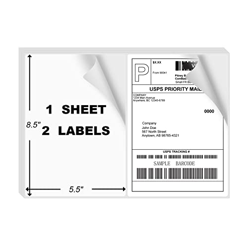 Snapklik.com : NefLaca 1000 Rounded Corner Half Sheet Labels, Self ...