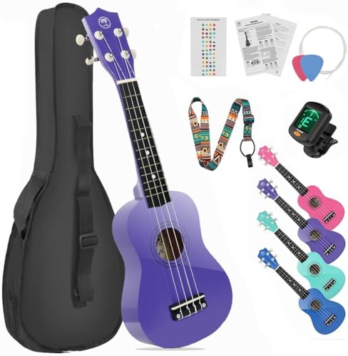 MUSTAR Soprano Ukulele or Beginners - 21 Inch Small Guitar Ukulele for ...