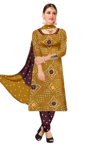 Irkal Fab Women's Rayon Rajasthani Bandhani Unstiched Dress Material ...