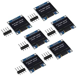 DWEII 6PCS 0.96 inch 12864 128X64 OLED LCD Display Board Module I2C IIC SSD1306 Driver 4 Pins ...
