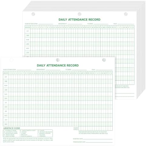 Amazon.com : LemonSecret 100 Pcs Daily Attendance Card, Attendance ...