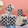 Amazon.com: 100 Pcs Checkered Party Supplies Checkered Plates and ...