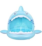 Amazon.com: Baby Pool,Shark Splash Toddlers Swimming Pool with Canopy ...