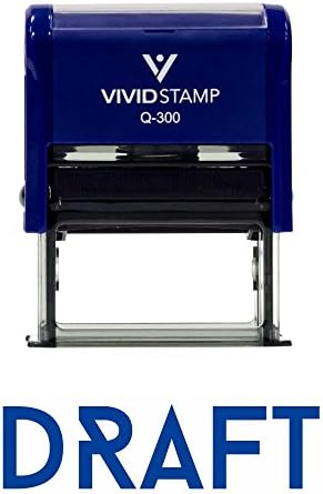 Amazon.com : DRAFT Office Self-Inking Office Rubber Stamp (Blue) - L ...