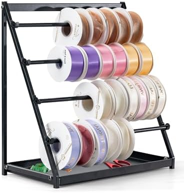 Amazon.com: ZOMICE Ribbon Holder Organizer Rack with Storage Tray, 4 ...