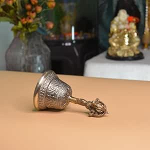 Shri Shri Handicraft Ashtadhatu Temple Bell Brass Ghanti for Home Big ...