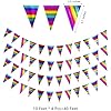 Amazon.com: Cheerland Shiny Rainbow Stripes Triangle Flag Hanging ...