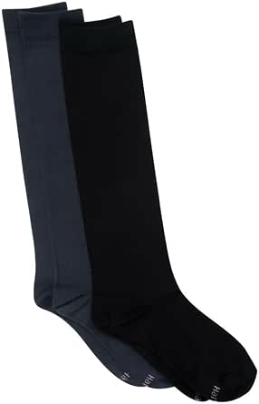 Amazon.com: Hanes Women's ComfortSoft Knee High, Grey/Black, 5-9 ...
