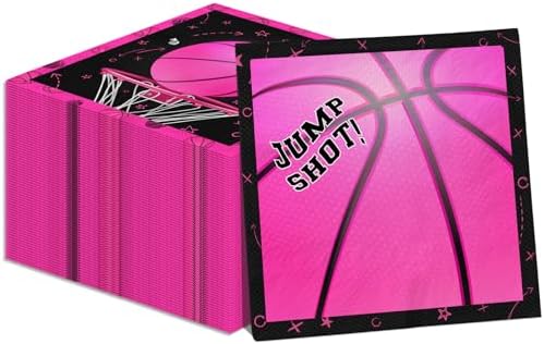 Amazon.com: 40Pcs Basketball Napkins, Pink Basketball Party Decorations ...