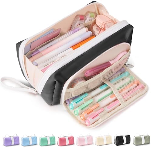 Amazon.com: Sooez Big Capacity Pencil Case, Extra Large Pencil Pouch ...
