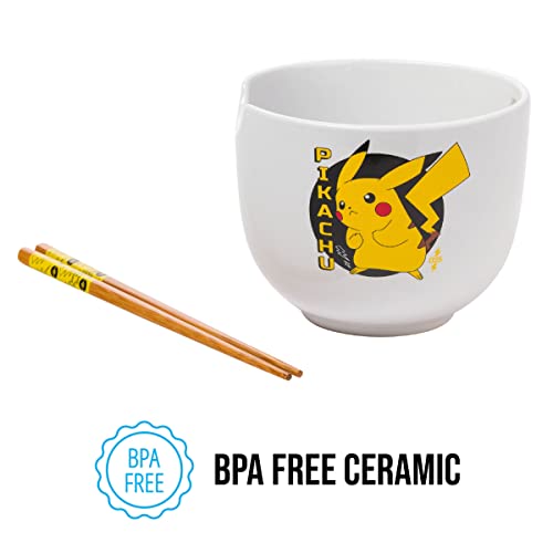 Silver Buffalo Pokemon Pikachu Ceramic Ramen Noodle Rice Bowl with ...