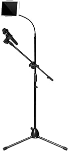 Amazon.com: Microphone Stand Telescopic Microphone Floor Metal Tripod ...