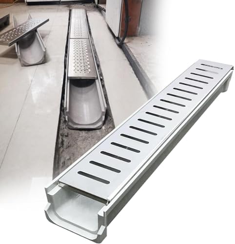 Amazon.com: Deep Profile Channel Drain W-4inch H-2.4inch, Channel Drain ...