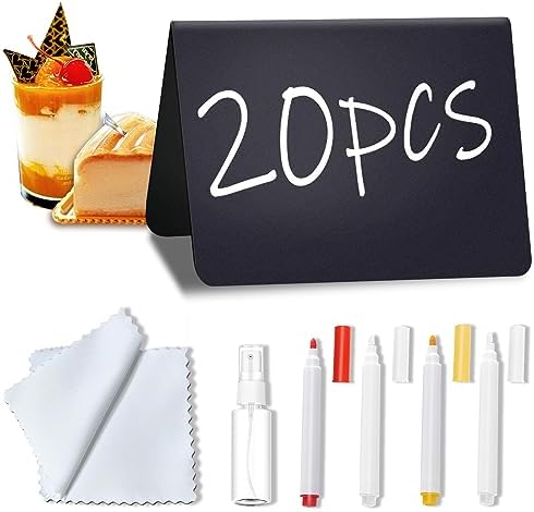 Amazon.com : 20 Pack 4"x3"Mini Chalkboard Signs for Food, Easy to Write ...