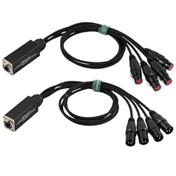 Amazon.com: 4 Channel Audio Snake, 3 Pin XLR Extender, DMX512 XLR Male ...