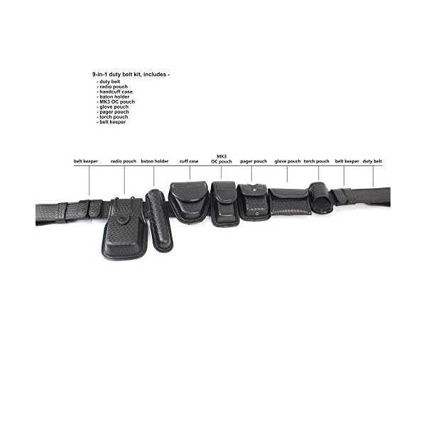 9-in-1 Police Duty Belt Kit with Pouches, Law Enforcement Utility Belt ...