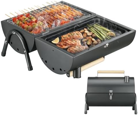Amazon.com: Leonyo Portable Charcoal Grill Set of 12, Small BBQ Grill, Mini Tabletop Charcoal ...