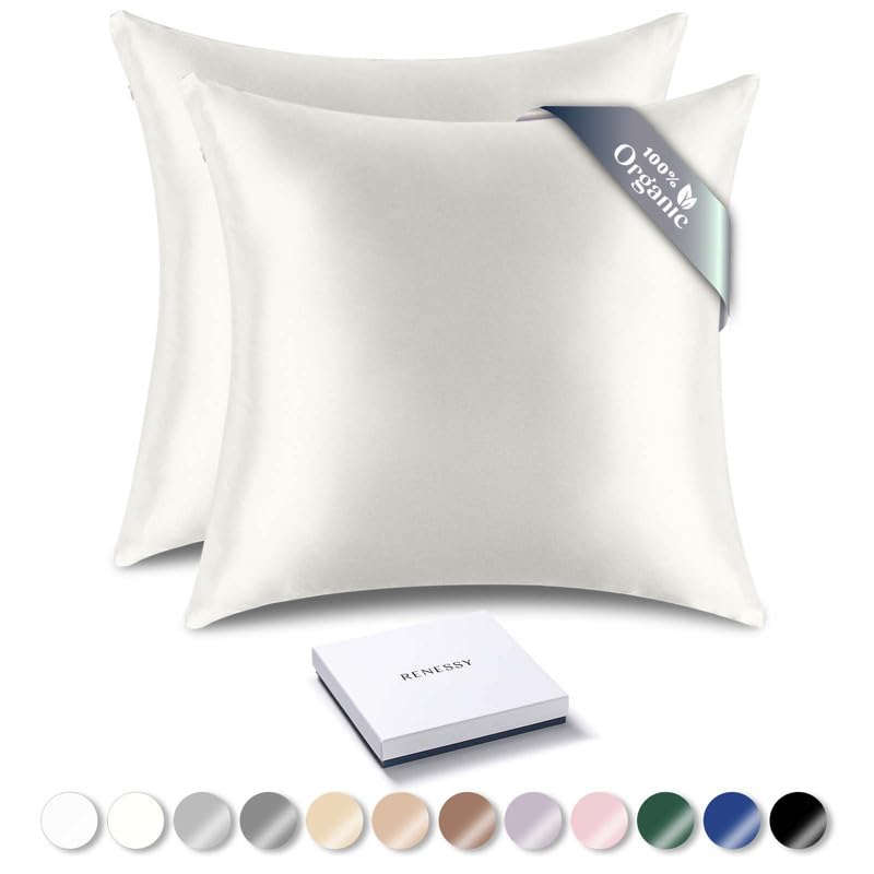 RENESSY Bio Seide Kissenhüllen 50x50 cm 2er-Pack - 100% Bio ...