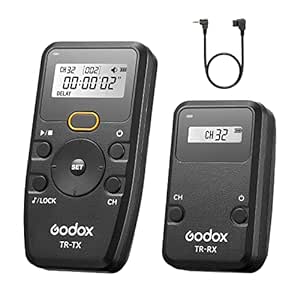 Godox TR-S1 Wireless Remote Shutter for Sony, Wireless Shutter Release Intervalometer Compatible ...