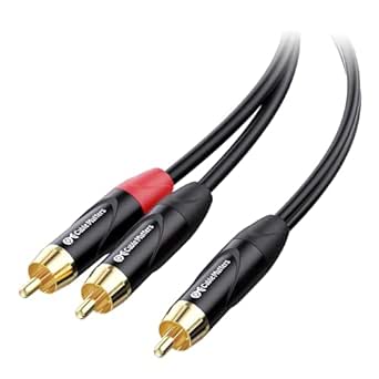 Cable Matters Short RCA Splitter Cable 1 Male to 2 Male - 0.9m, RCA Y ...