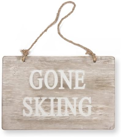 Garden Trading Wooden Gone Skiing Sign : Amazon.co.uk: DIY & Tools