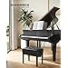 Amazon.com: SONGMICS Adjustable Wooden Piano Bench Stool with Sheet ...