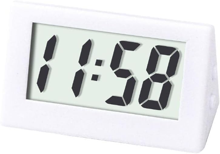 Amazon.com: BWESOO 1PC White Mini Small Car Desk Digital Clock Watch ...