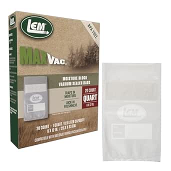 Amazon.com: LEM Products MaxVac Moisture Stop Vacuum Bags, BPA-Free ...