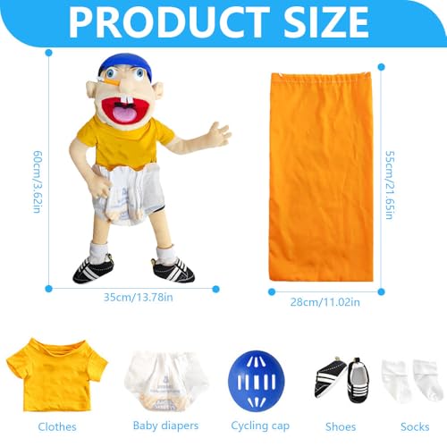 Vmxlso Jeffy Puppet 60cm, Jeffy Plush Toy Hand Puppet with Working ...