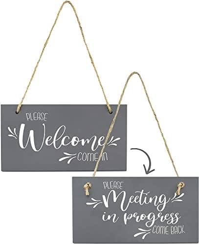 Amazon.com: 1 Piece in a Meeting Sign for Office Door, Double-side ...