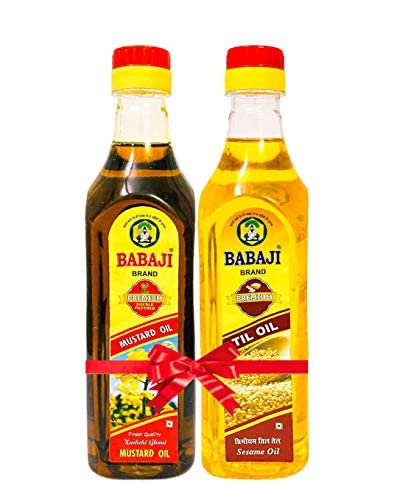 Babaji udyog 2L Oil Combo - Kachchi Ghani Mustard & Sesame 1 Litre Each ...